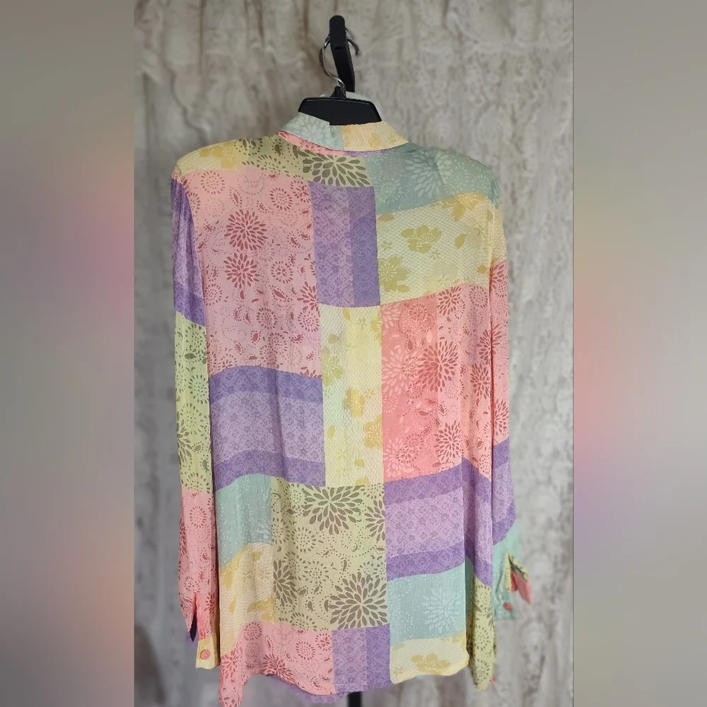 napa studio | Tops | Napa Studio Color Block Peach Purple Tunic Top ...